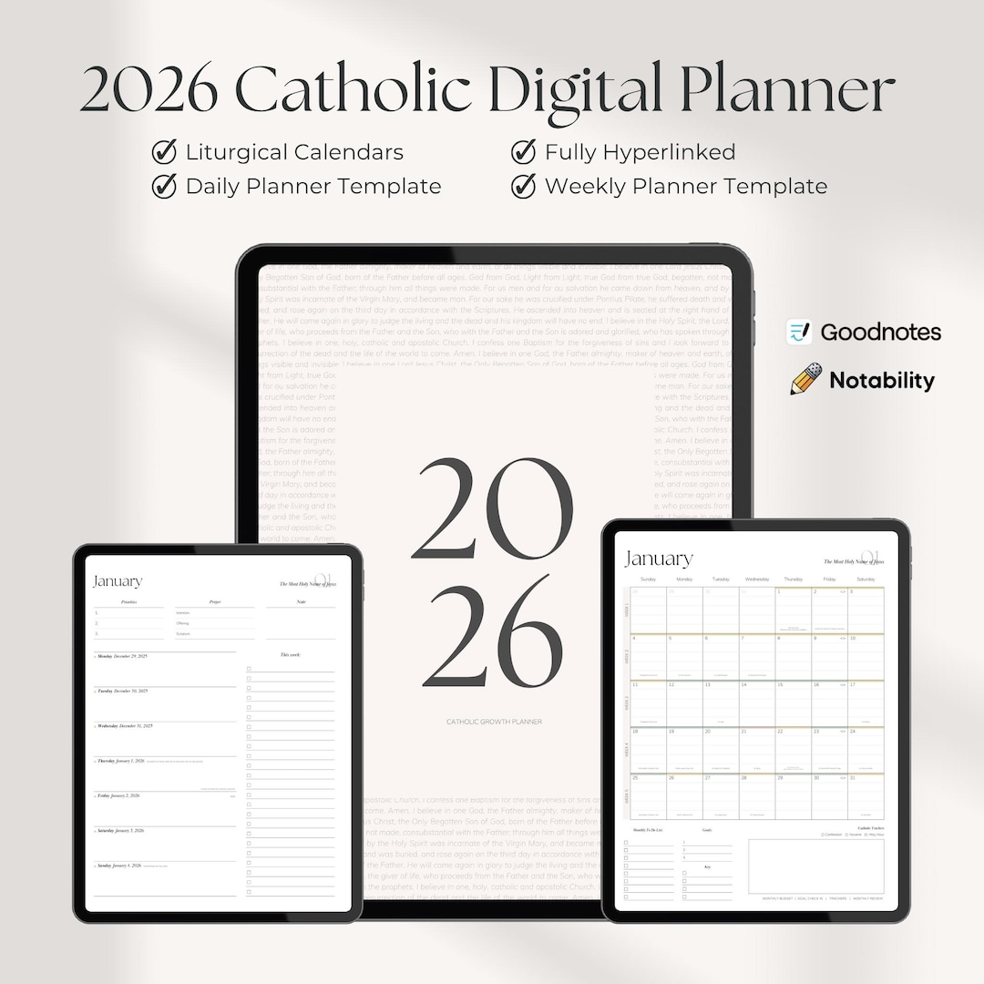 2026 Catholic Digital Planner, Liturgical Planner, Goodnotes - Etsy