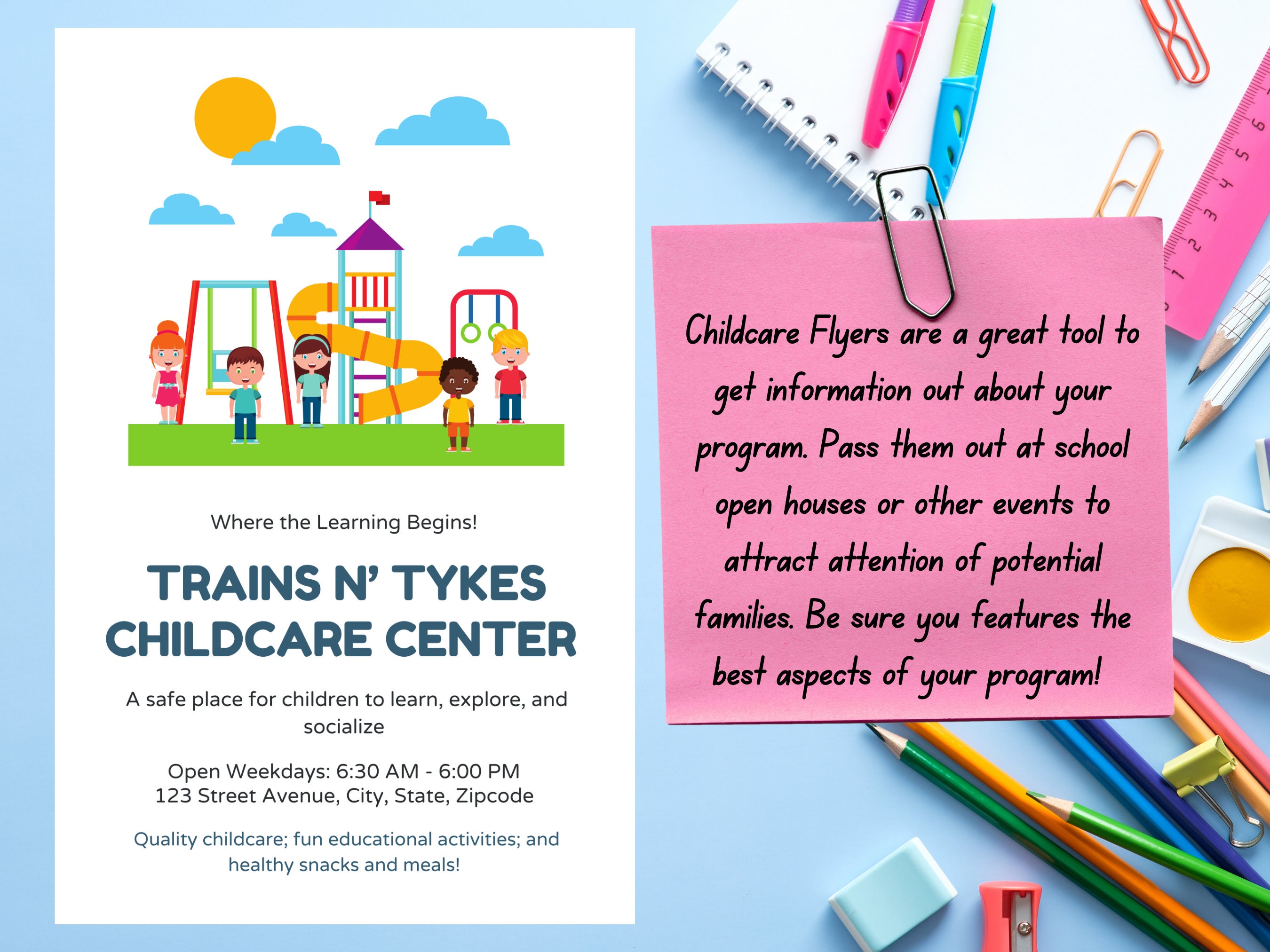 Childcare Program Flyer Template, Preschool Flyer Informational ...