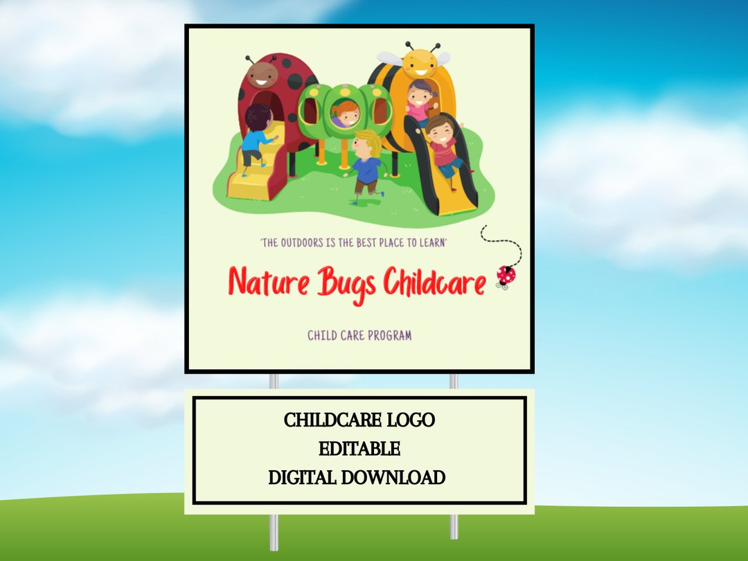 Childcare Program Logo, Editable Daycare Logo, Summer Camp Logo ...