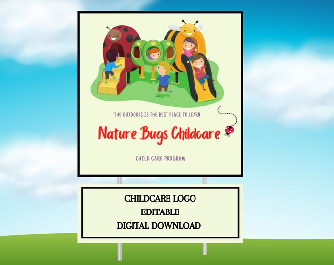 Childcare Program Logo, Editable Daycare Logo, Summer Camp Logo ...