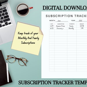Subscription Tracker Template Printable Small Business - Etsy