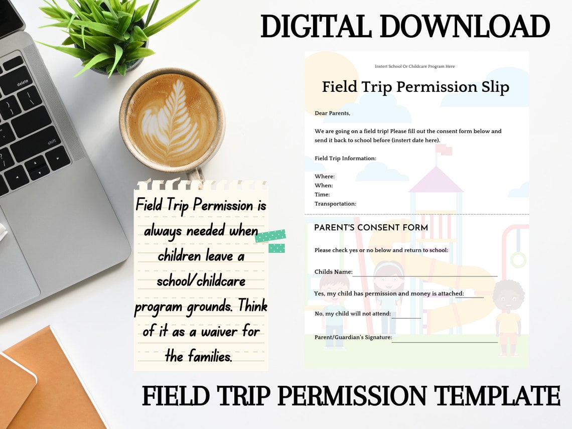 Field Trip Permission Slip Template Printable School | Etsy