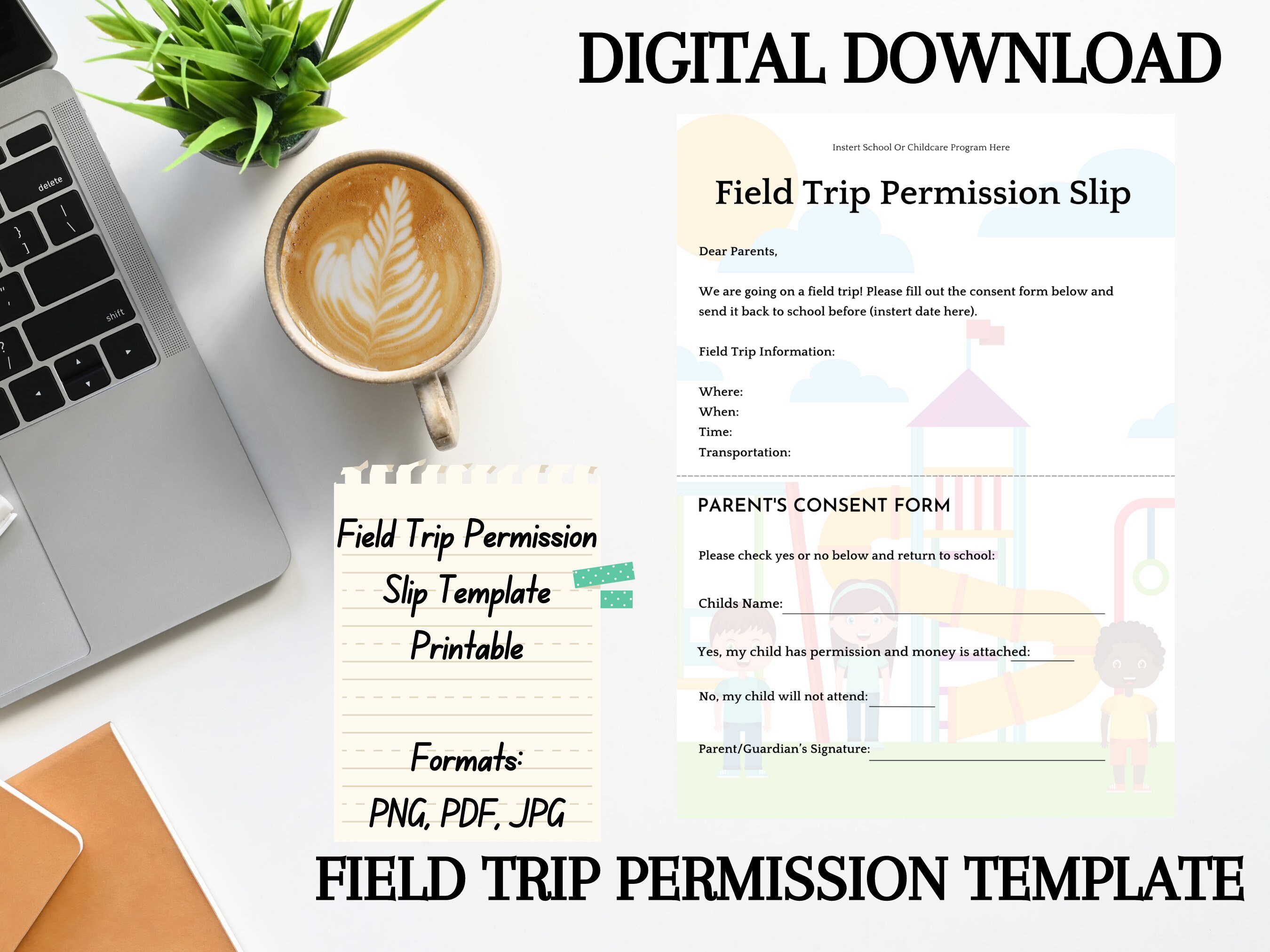 Field Trip Permission Slip Template Printable School | Etsy