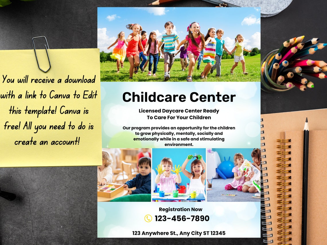 Childcare Flyer Template, Daycare Advertising Flyer, Preschool ...