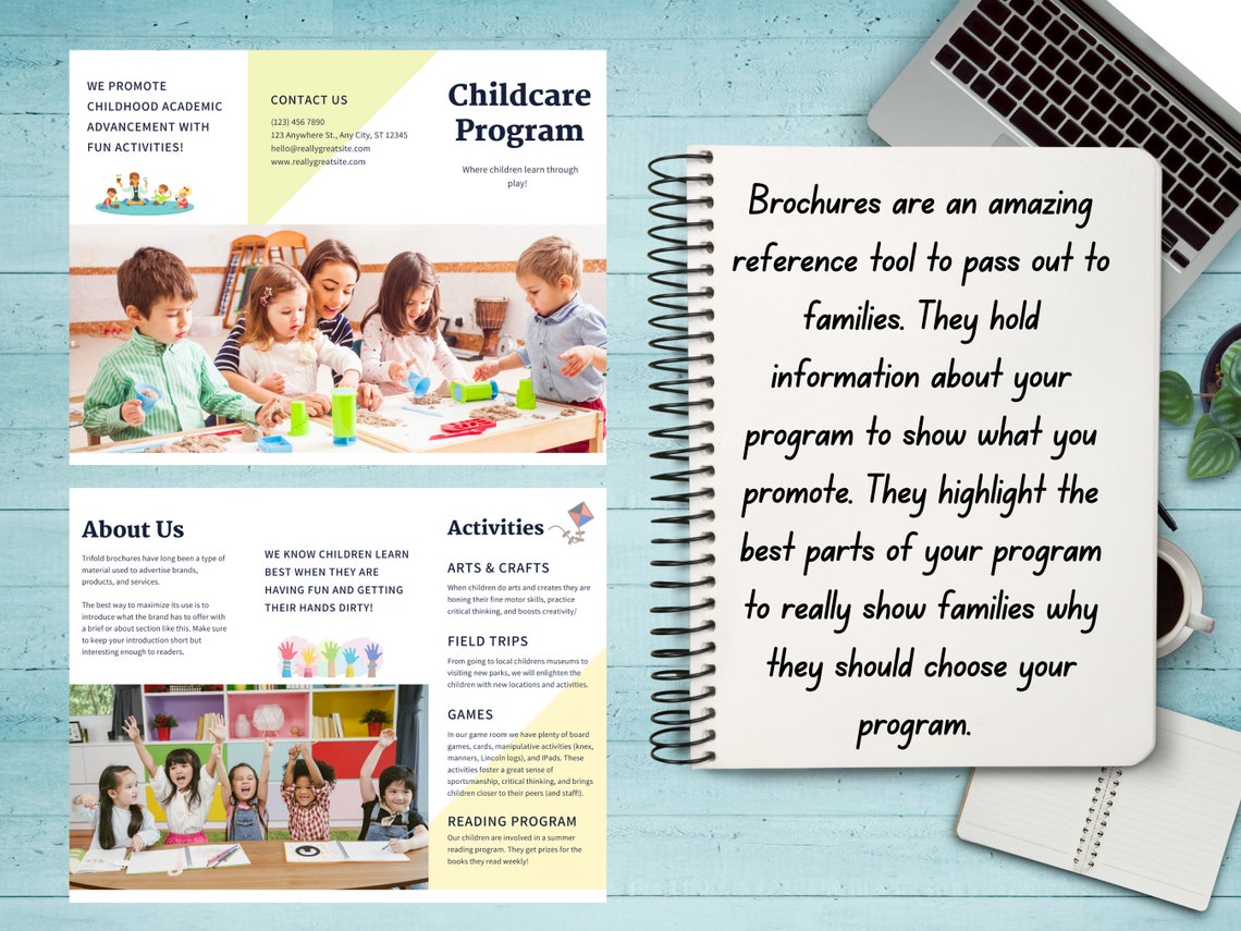 Editable Childcare Program Brochure Template, Daycare Brochure ...