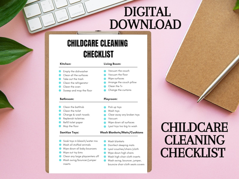 Childcare Cleaning Checklist Digital Download - Etsy