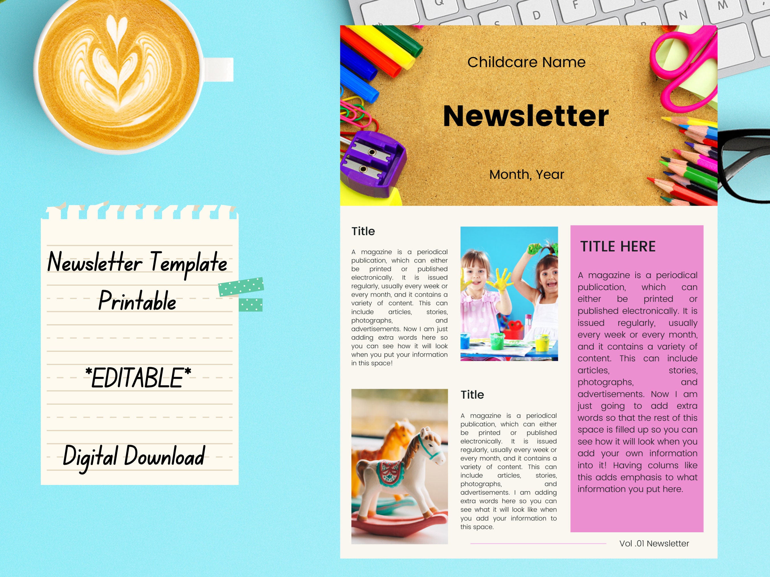 Childcare Program Newsletter Preschool Memo Letter Daycare Etsy Childcare Program Newsletter Preschool Memo Letter Daycare Etsy