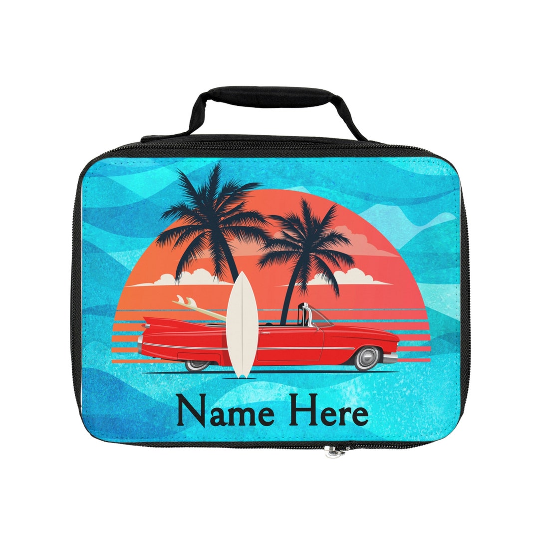 Custom Surf Sunset Lunch Box Personalized Name on Lunch Box - Etsy