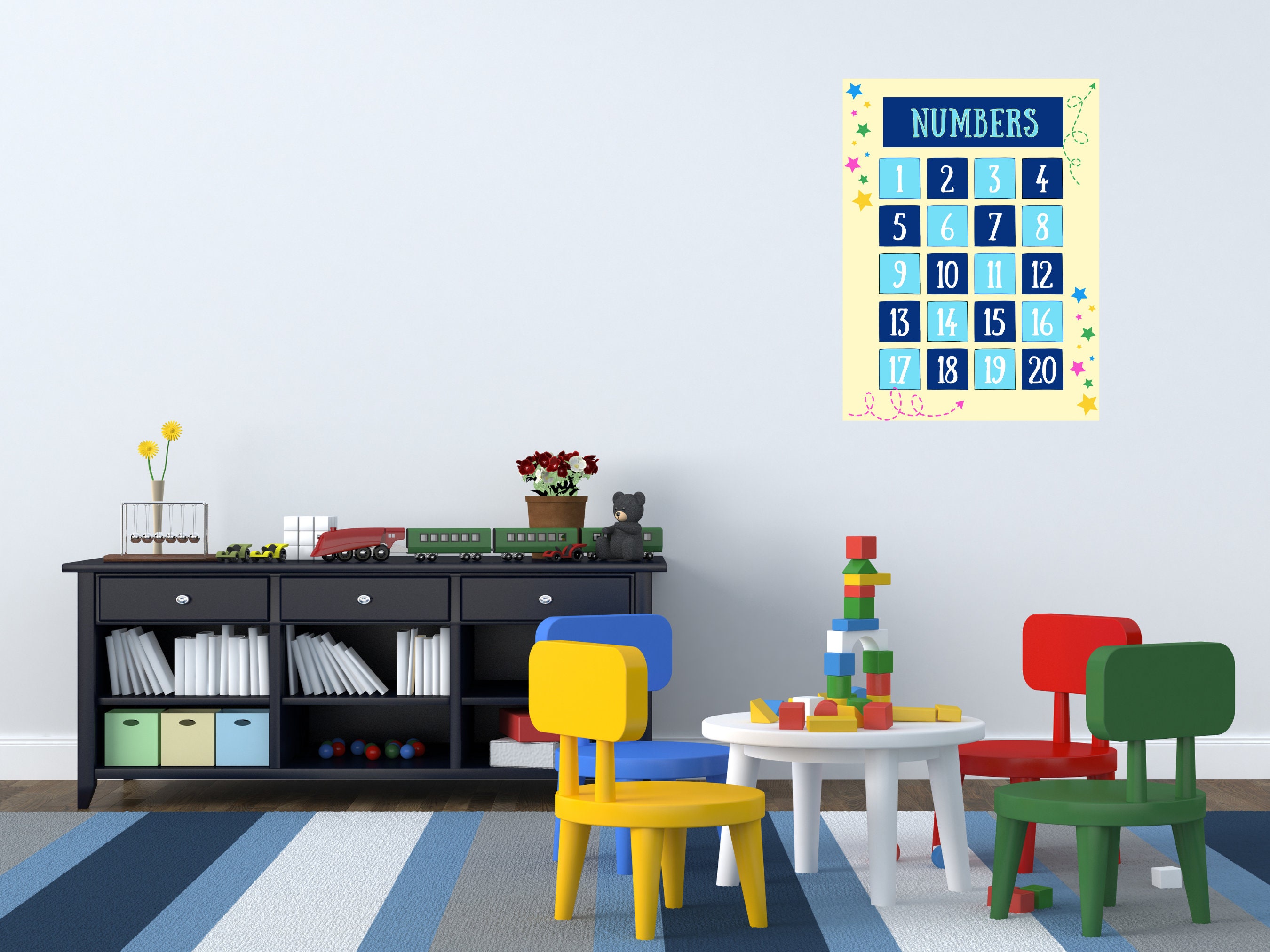 Numbers Poster Template Printable, Childrens Numbers Poster for ...