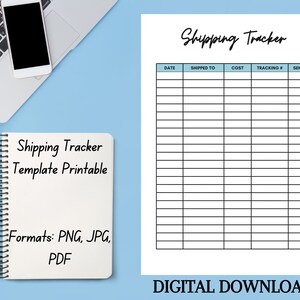 Shipping Tracker Template Printable, Small Business Item Shipping ...