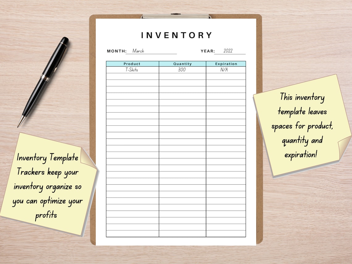 Inventory Tracker Template Printable, Digital Download, Small Business ...