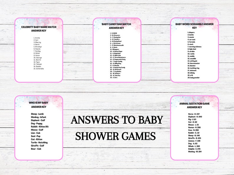 Baby Shower Games, Word Games for A Baby Shower or Gender Reveal, Baby ...