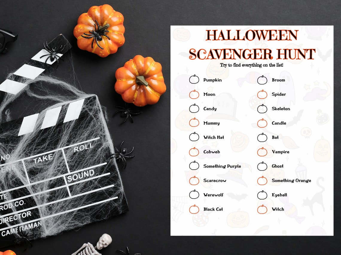 Halloween Scavenger Hunt Template, Kids Halloween Scavenger Hunt ...