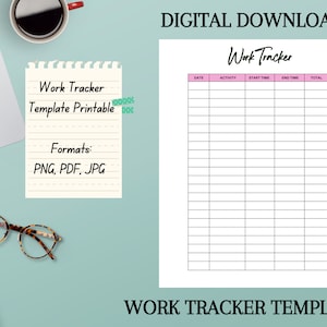 Work Tracker Template, Work Log Printable, Editable Work Log Tracker ...