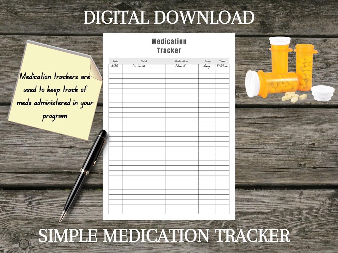 Medication Tracker Template Printable, Digital Download, Medication Log ...