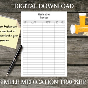 Medication Tracker Template Printable, Digital Download, Medication Log ...