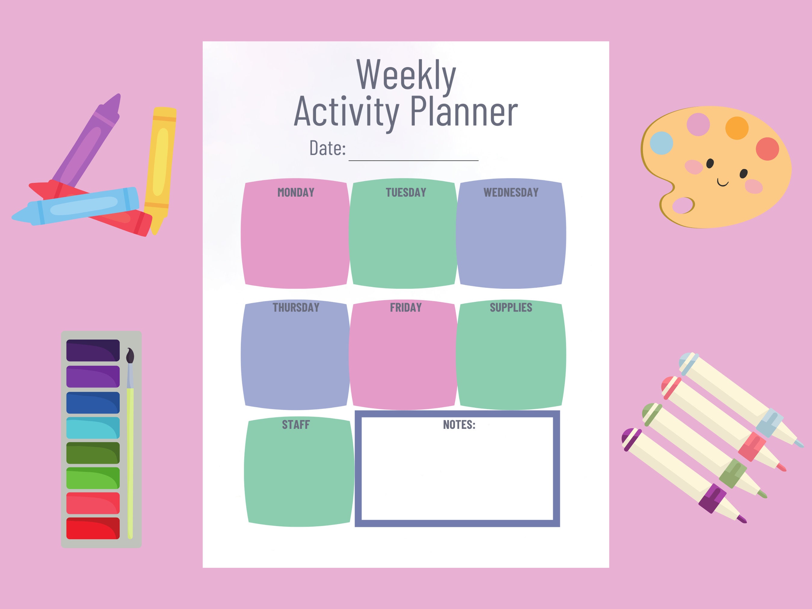 Weekly Activity Planner Template Printable, Digital Download, Project ...