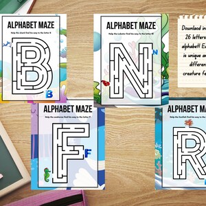 Childrens Maze A to Z Digital Download Template Printable, Puzzles for ...
