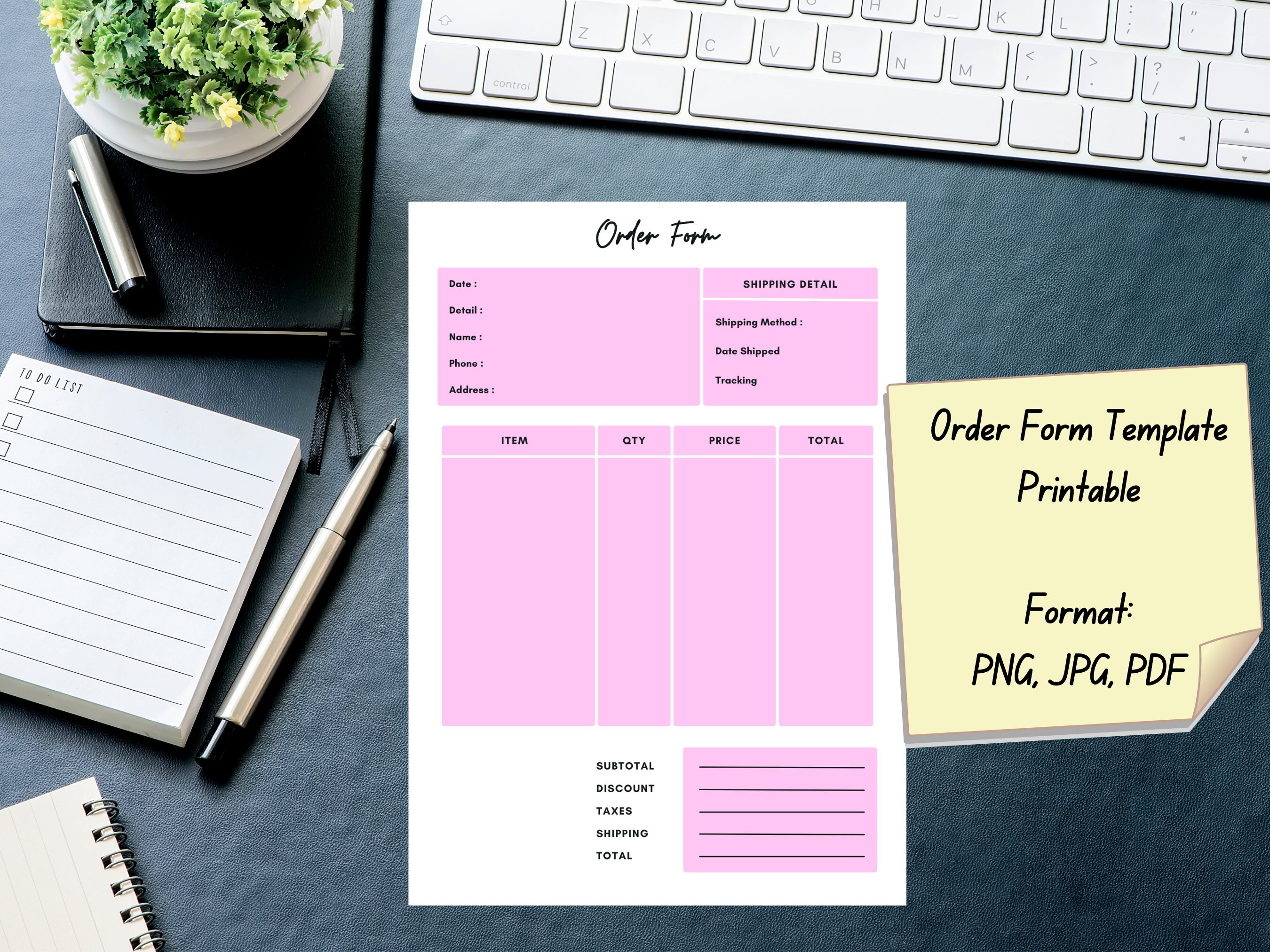 Order Form Template Printable, Small Business Item Order Form, Customer ...