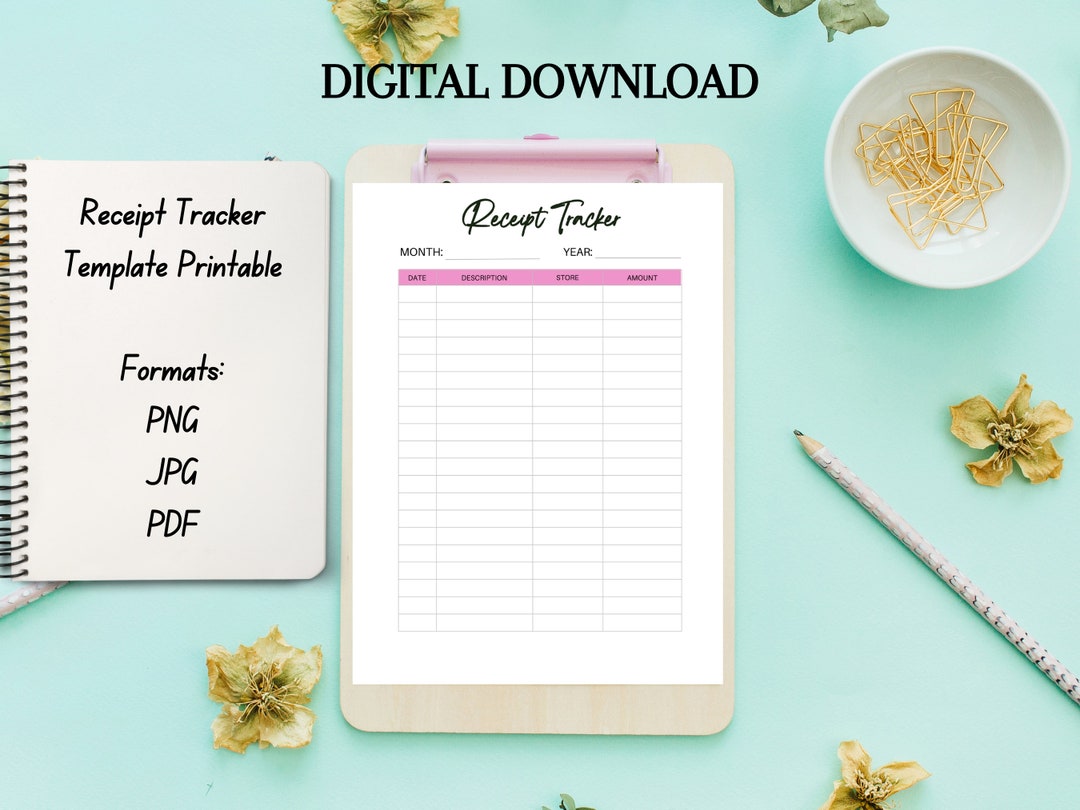 Receipt Tracker Template Printable, Small Business Receipt Organizer ...