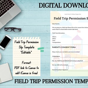 Field Trip Permission Slip Template Printable, School Permission Slip ...