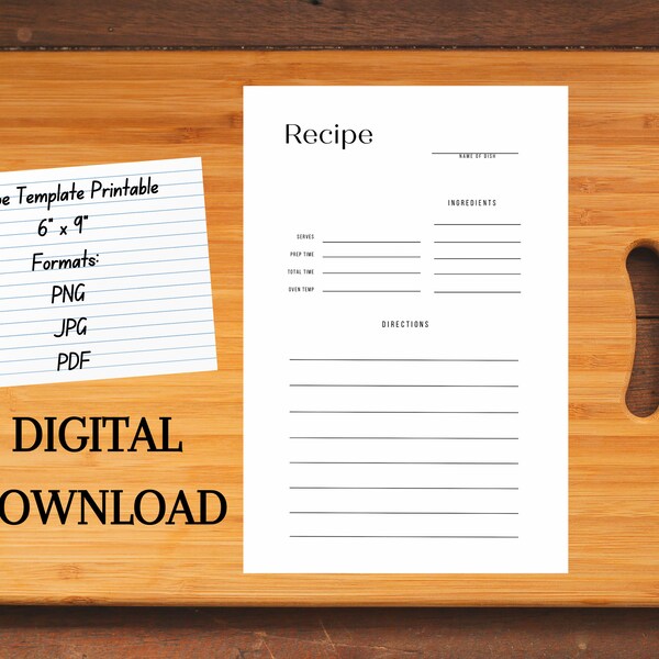 Ingredients Template - Etsy