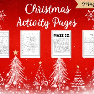 Christmas Activity Pages, 96 Christmas Printable Activities, Kids Maze ...