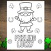 Feeling Lucky St. Patricks Day Coloring Page Template, Leprechaun ...