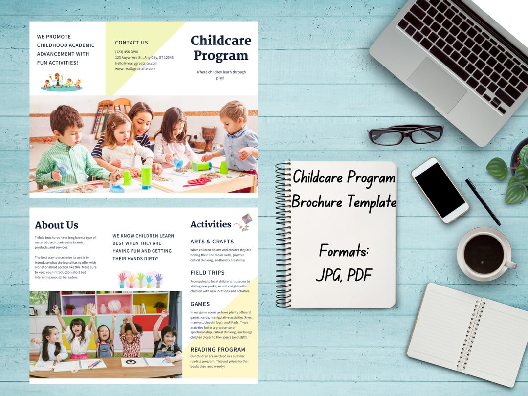 Editable Childcare Program Brochure Template, Daycare Brochure ...