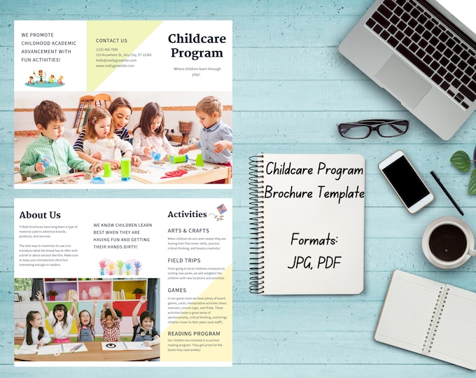 Editable Childcare Program Brochure Template, Daycare Brochure ...