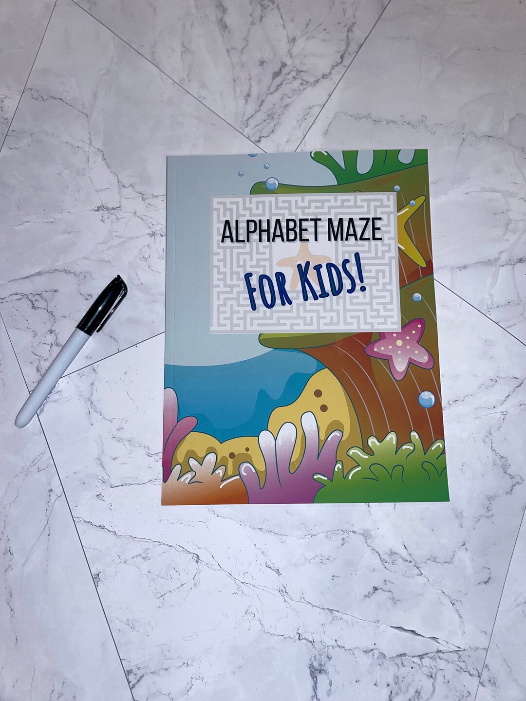 Kids Maze Alphabet Activity Book, Childrens Maze Activity Book - Etsy