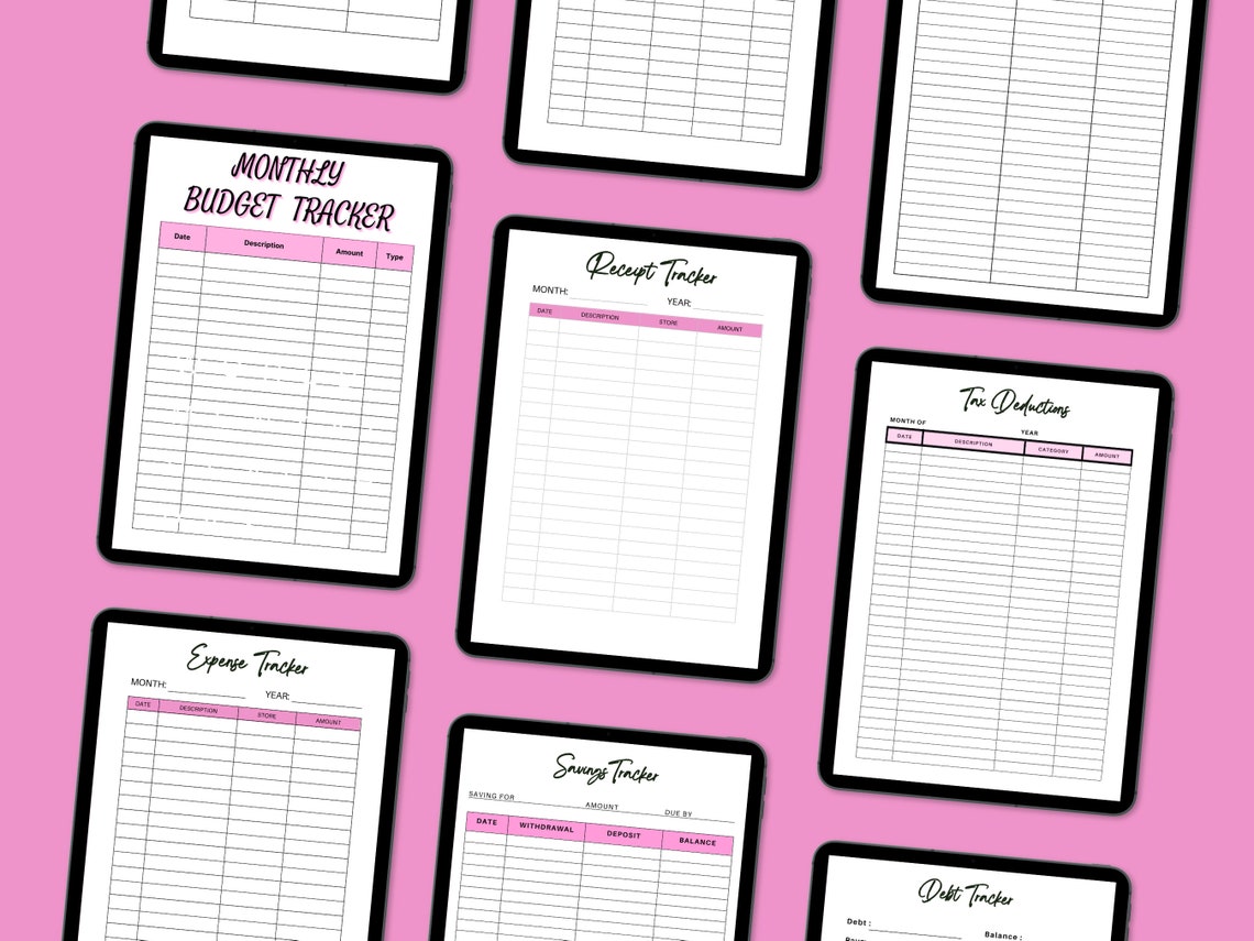 Money Tracker Template Printable Bundle, Money Tracker Templates ...