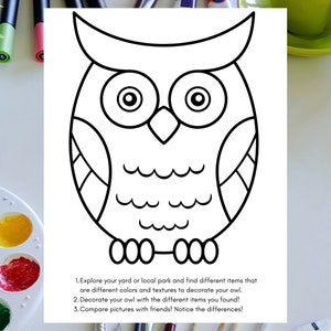 Owl Scavenger Craft Template Printable, Outdoor Scavenger Hunt Owl Art ...