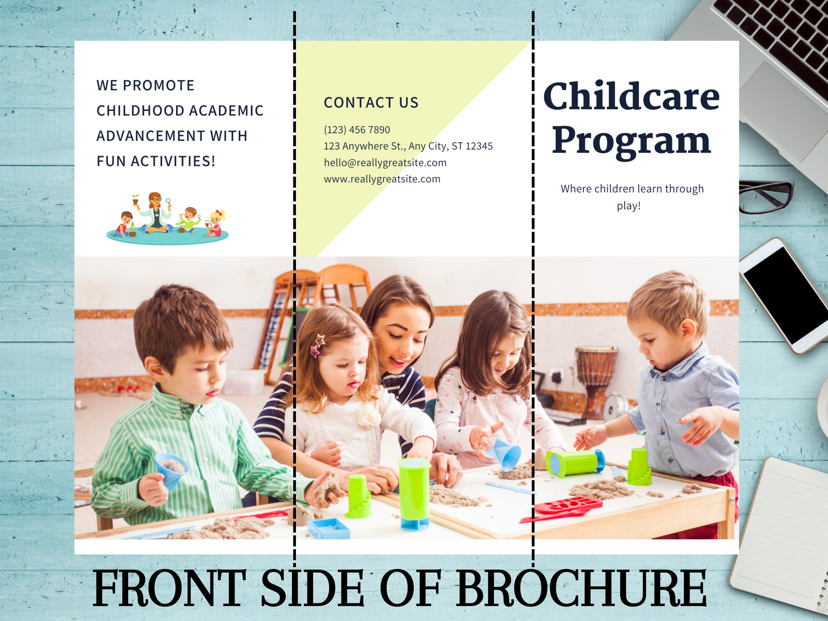 Editable Childcare Program Brochure Template Daycare Brochure