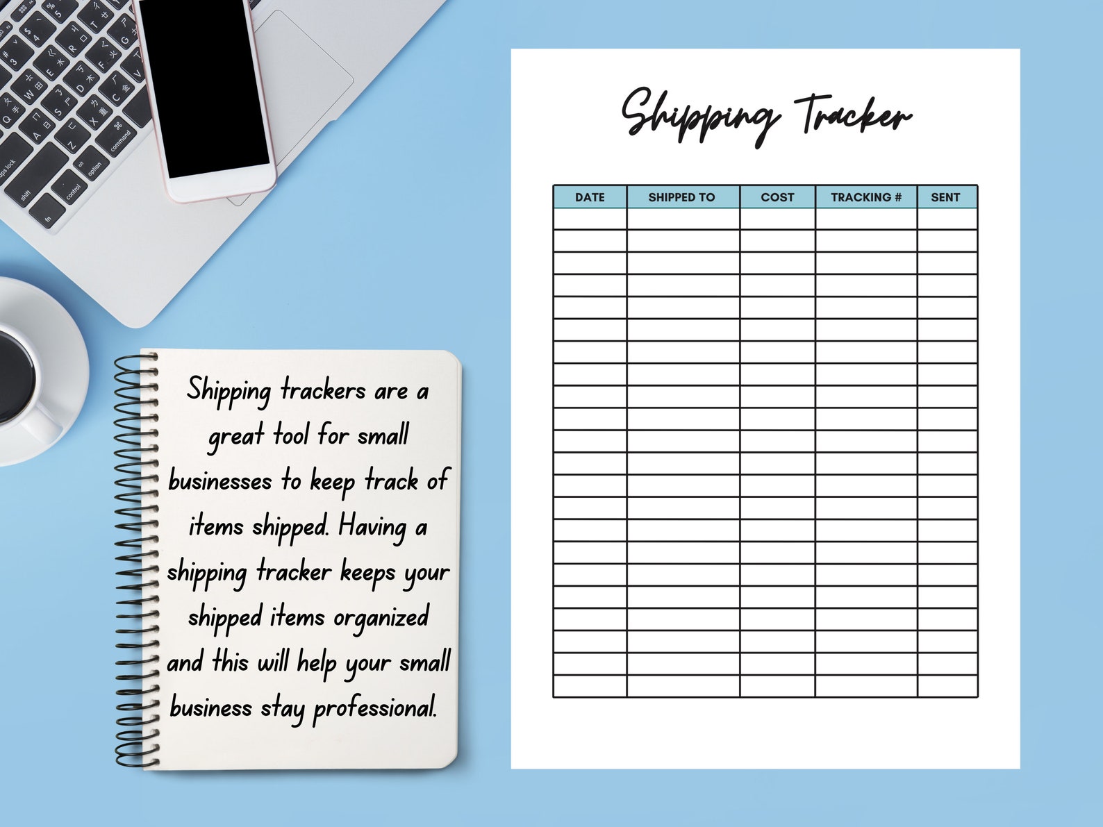 Shipping Tracker Template Printable, Small Business Item Shipping ...