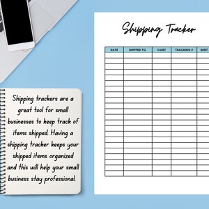 Shipping Tracker Template Printable, Small Business Item Shipping ...