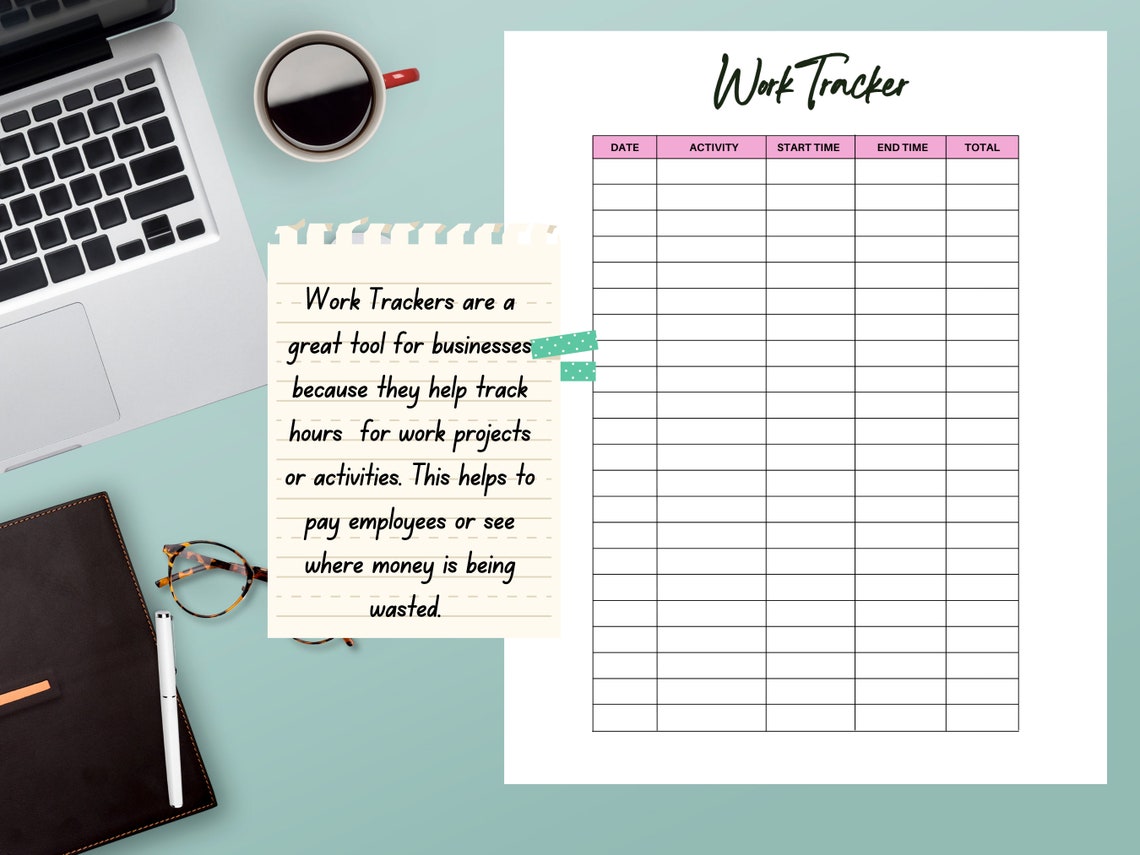Work Tracker Template, Work Log Printable, Editable Work Log Tracker ...