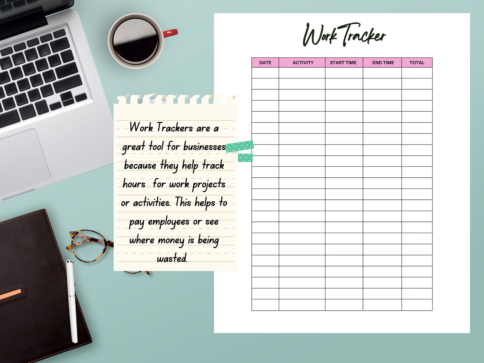 Work Tracker Template, Work Log Printable, Editable Work Log Tracker ...
