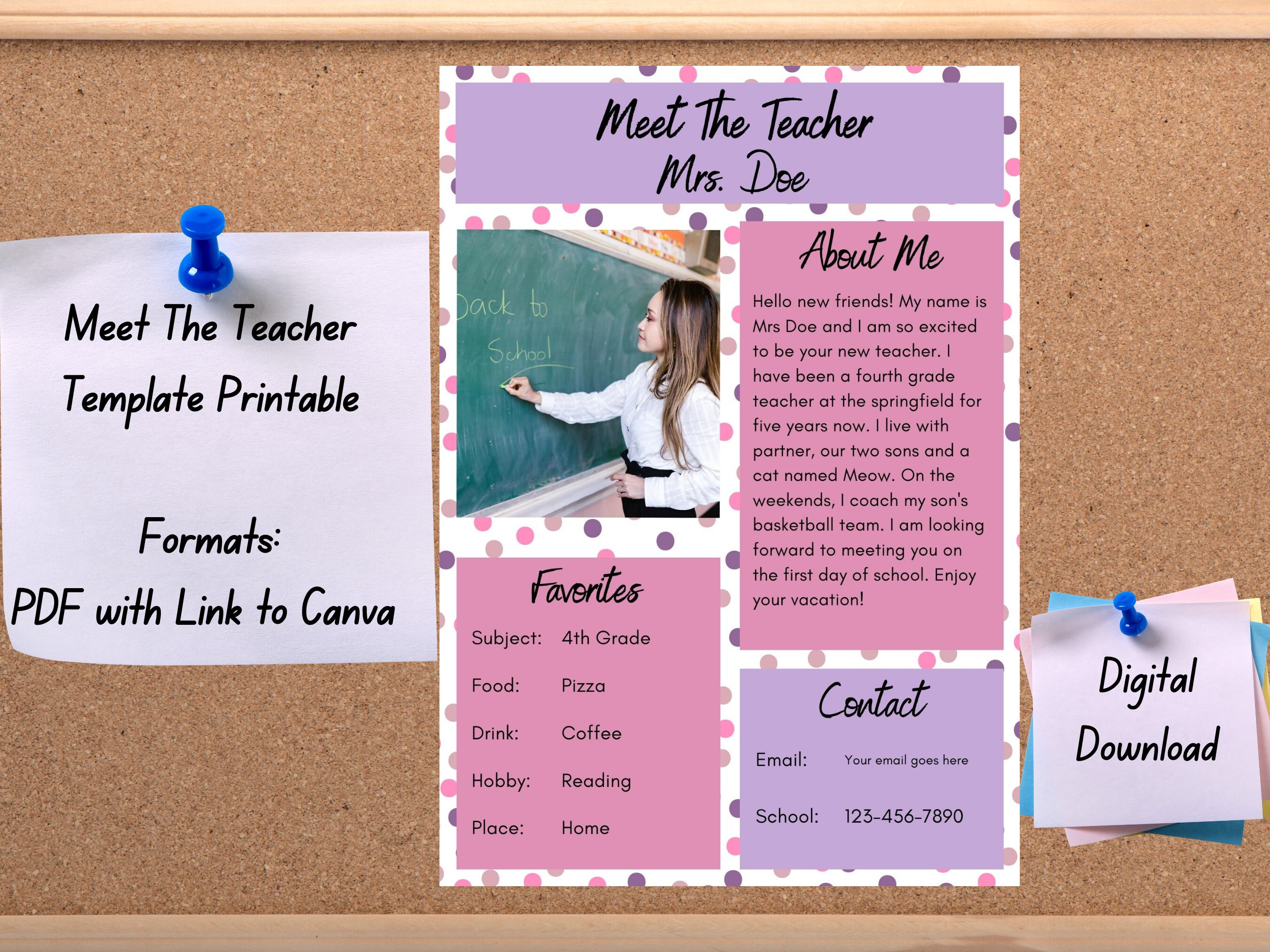 Meet the Teacher Template, Introduction to New Teacher Printable, About ...