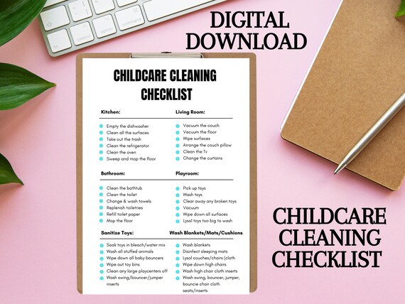 Childcare Cleaning Checklist Digital Download - Etsy
