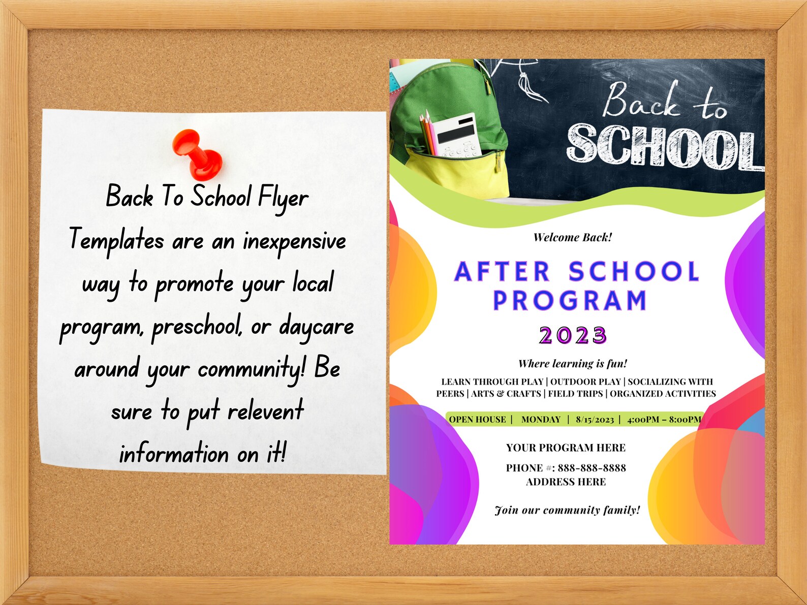Back to School Flyer Template Printable, After School Program Flyer ...