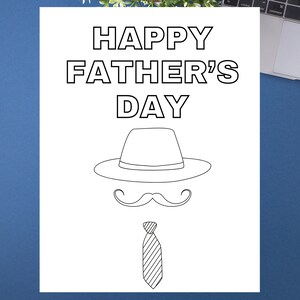 Fathers Day Coloring Page Template Printable for Daycare, Preschool ...