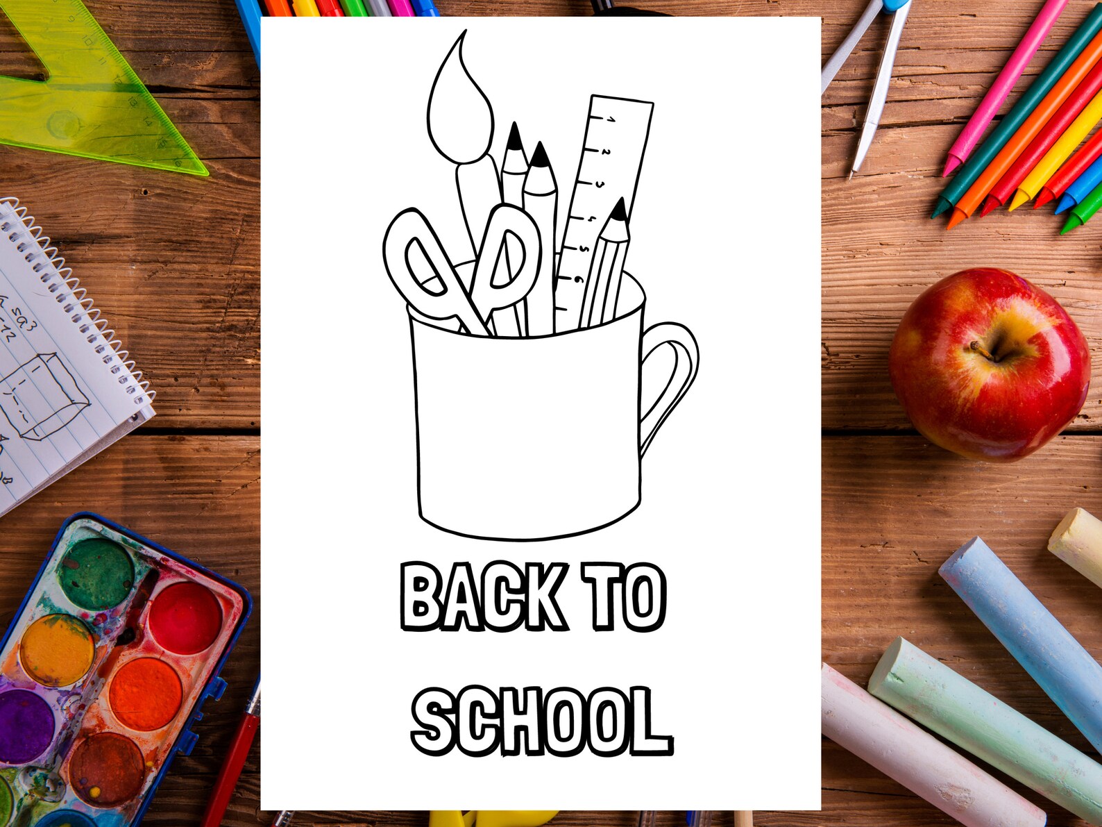 Back to School Coloring Page Template Printable, Welcome Back to School ...