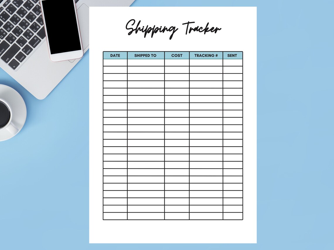 Shipping Tracker Template Printable, Small Business Item Shipping ...