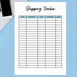Shipping Tracker Template Printable, Small Business Item Shipping ...