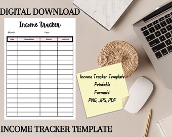 Income Tracker Template Printable Digital Download Small | Etsy