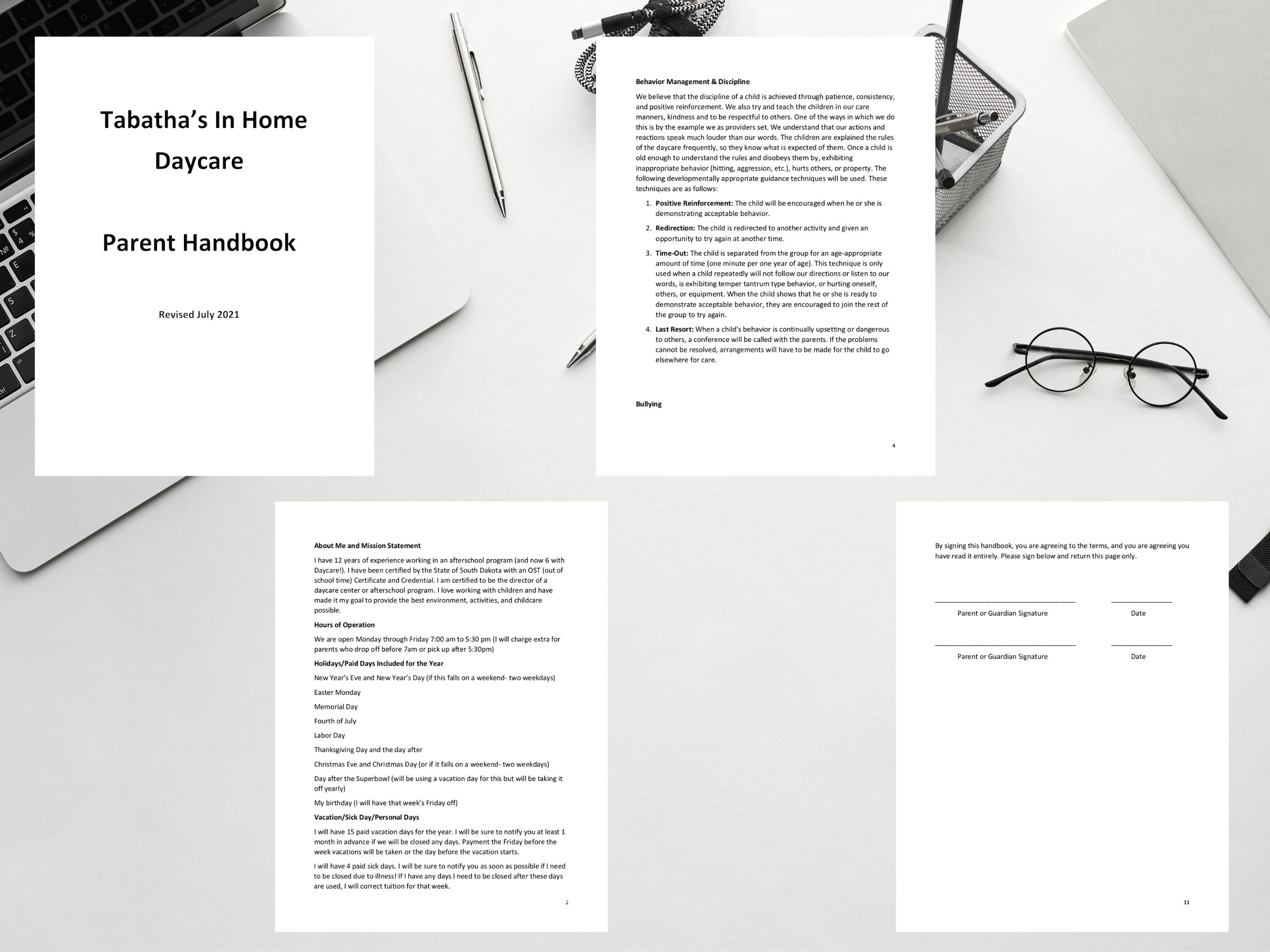 Childcare Handbook With Editable Handbook Template, Example in Home ...