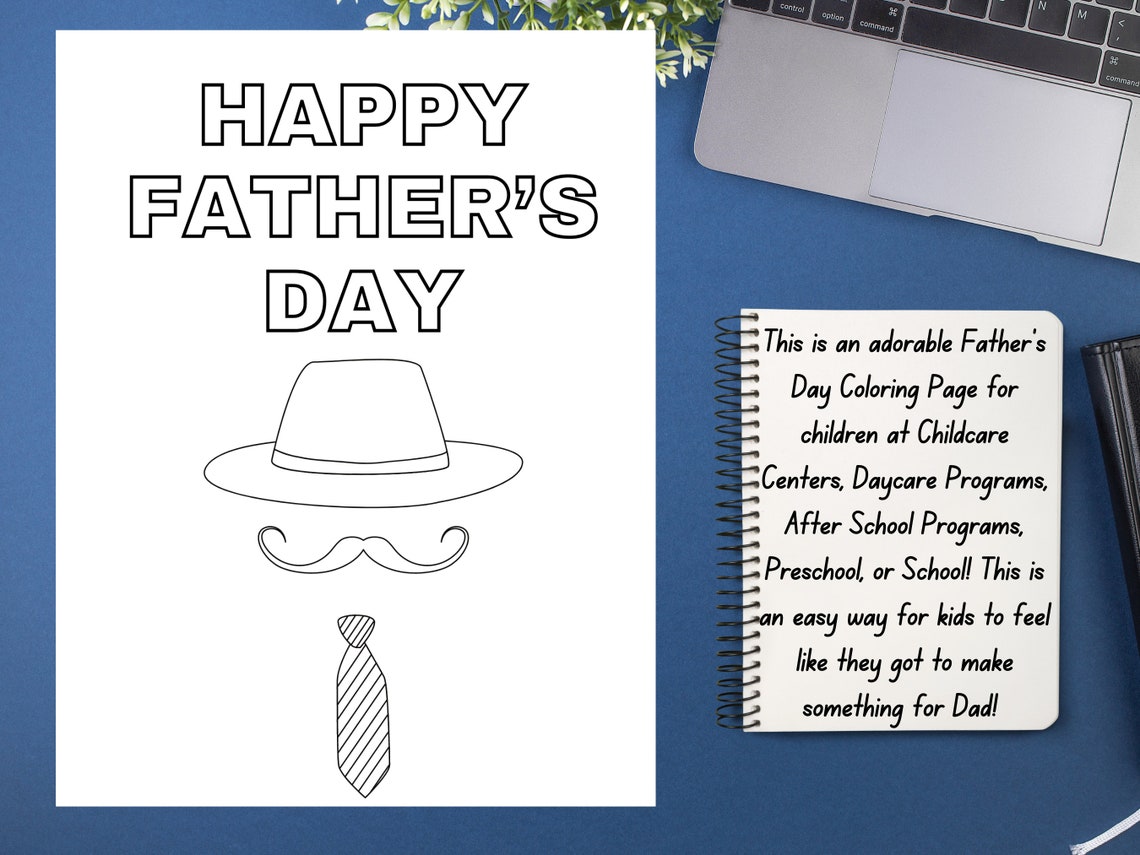Fathers Day Coloring Page Template Printable for Daycare, Preschool ...