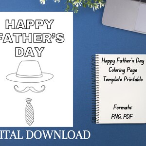 Fathers Day Coloring Page Template Printable for Daycare, Preschool ...