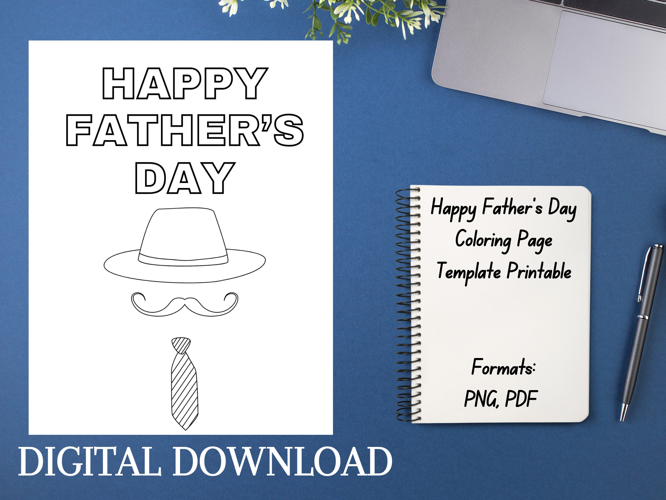 Fathers Day Coloring Page Template Printable for Daycare, Preschool ...